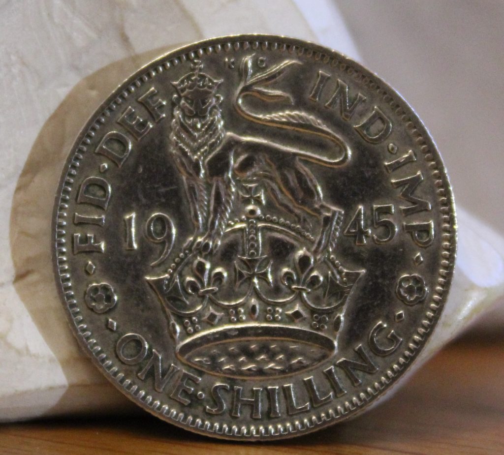 1945 King George VI English Shilling – 1/2 Silver | Really Old Collectables